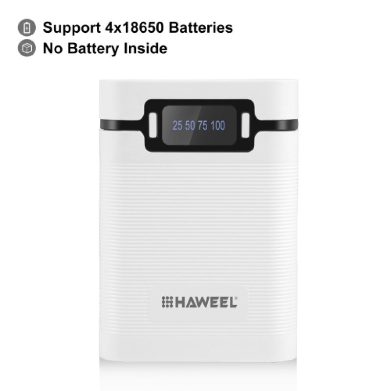 HiTech Land - HAWEEL DIY 4x 18650 Battery (Not Included) 10000mAh Dual ...
