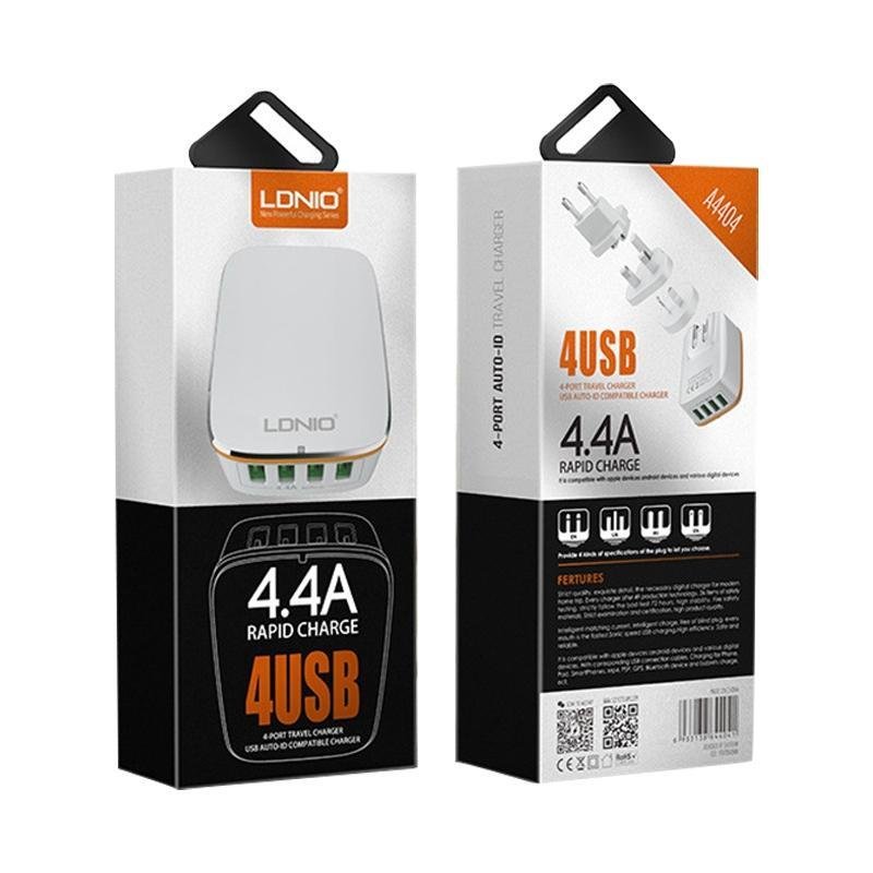 HiTech Land - LDNIO A4404 4.4A 4 x USB Ports Smart Travel Charger