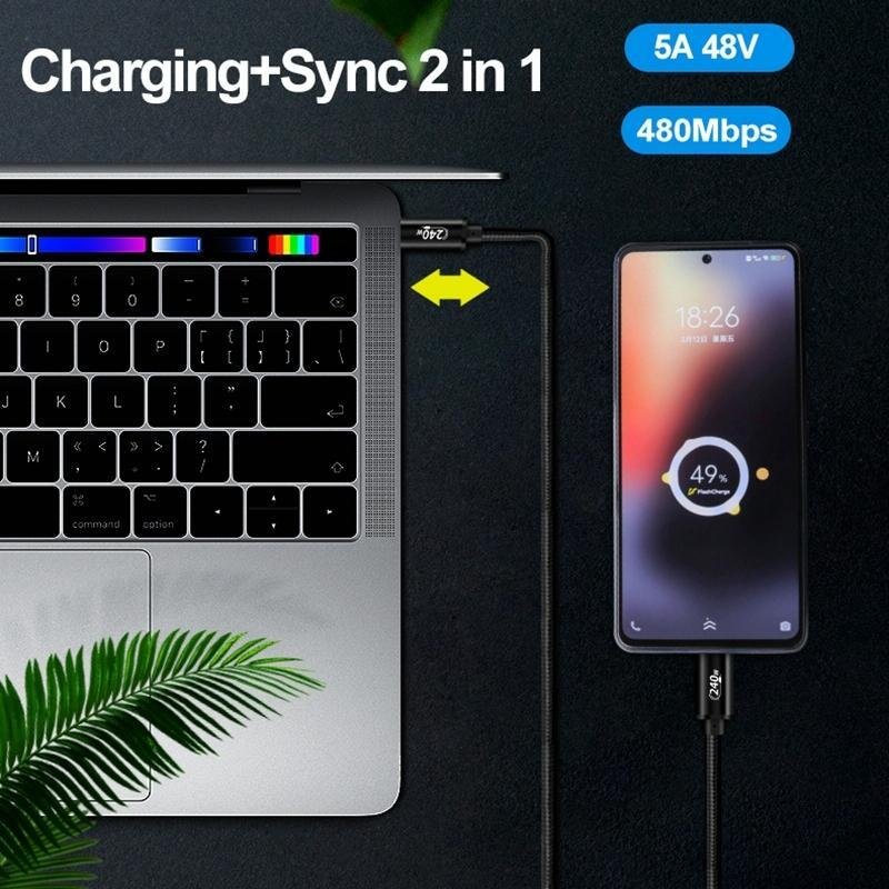 HiTech Land - PD240W USB-C / Type-C to Type-C Fast Charging Data Cable